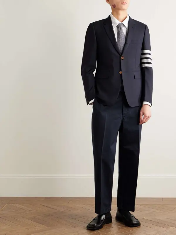 Thom Browne Slim-fit Striped Wool Blazer - Navy