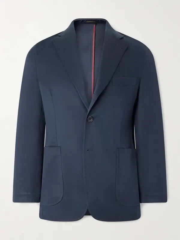Rubinacci Silk-twill Blazer - Navy