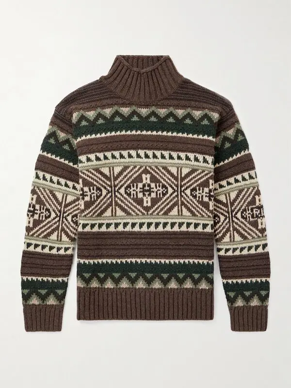 Polo Ralph Lauren Cotton-blend Jacquard Mock-neck Sweater