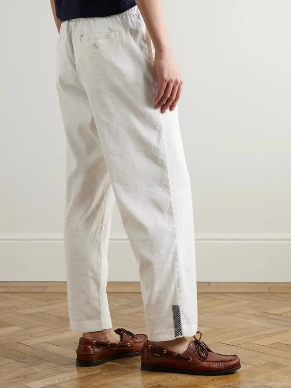 Orlebar Brown Sonoran Tapered Linen-blend Drawstring Trousers - Neutrals