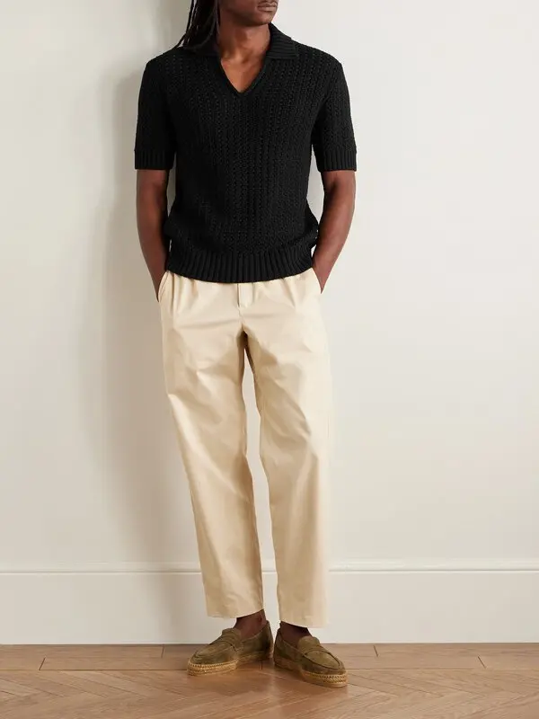 Orlebar Brown Textured-knit Organic Cotton Polo Shirt