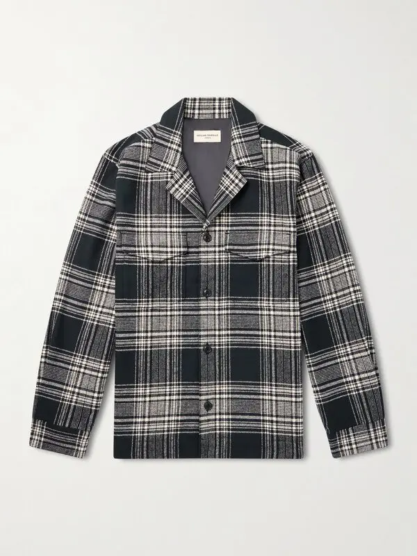 Officine Générale Judas Camp-collar Checked Cotton-flannel Overshirt