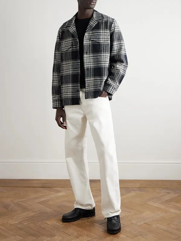 Officine Générale Judas Camp-collar Checked Cotton-flannel Overshirt