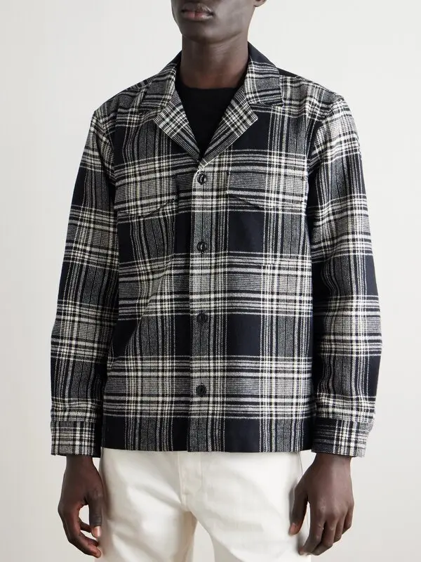 Officine Générale Judas Camp-collar Checked Cotton-flannel Overshirt