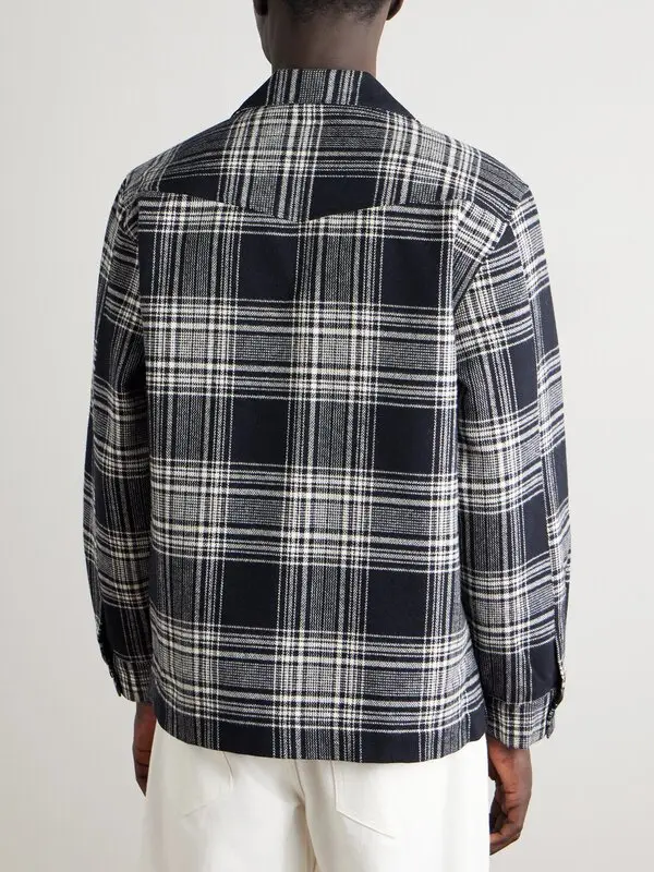 Officine Générale Judas Camp-collar Checked Cotton-flannel Overshirt