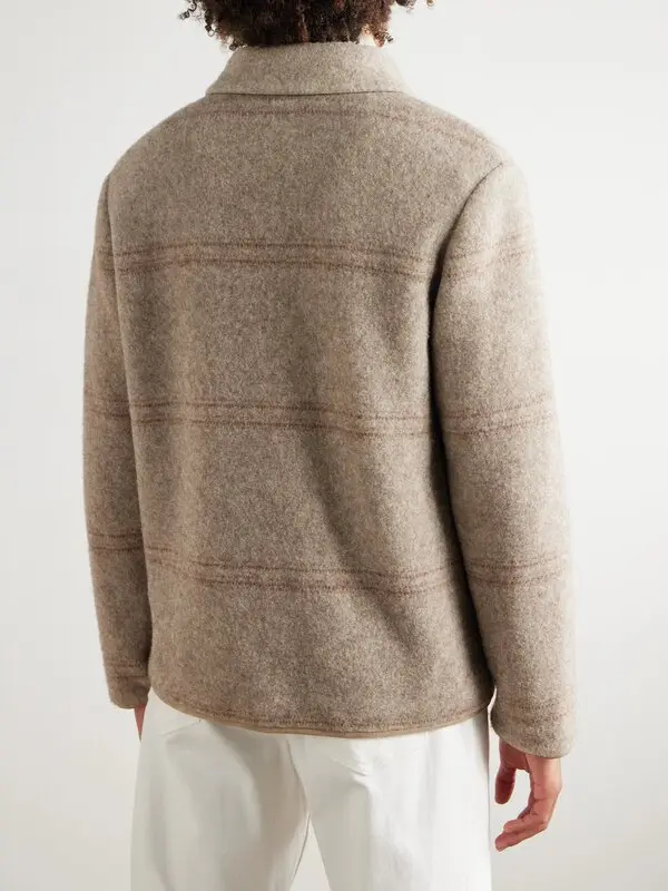 Loro Piana Alta Badia Striped Yak Wool Overshirt