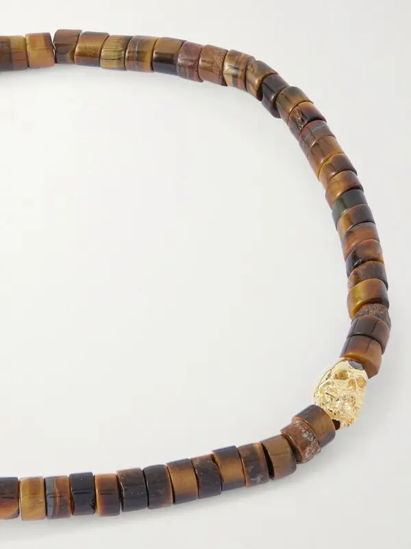 Luis Morais 14-karat Gold, Diamond And Tiger's Eye Bracelet