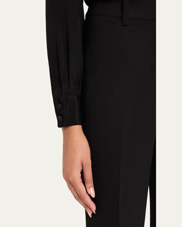 Lafayette 148 New York Reade Straight Leg Wool-blend Pants