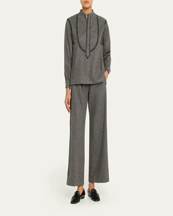SEBLINE Marocaine Side-stripe Pajama Pants