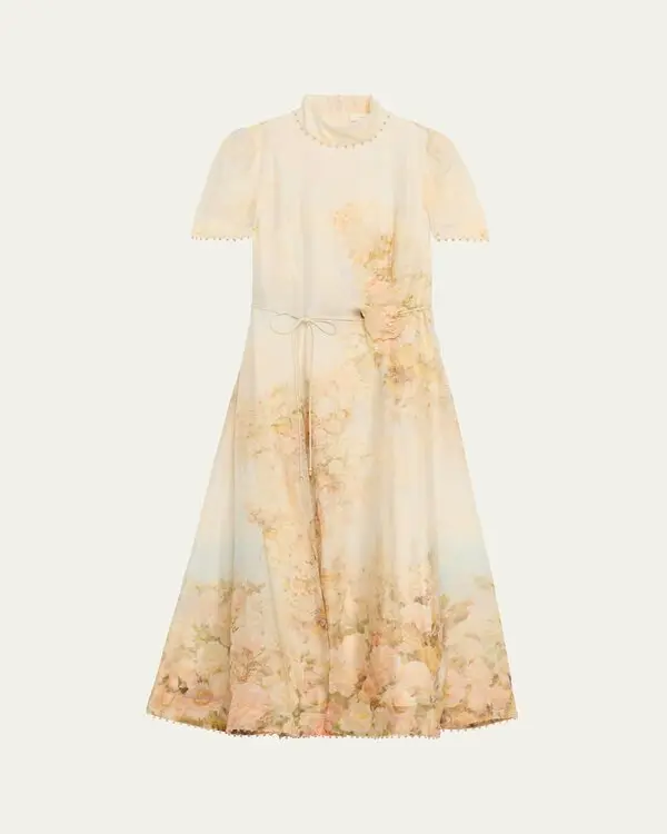 Zimmermann Memento Picnic Midi Dress - Rose Arbor