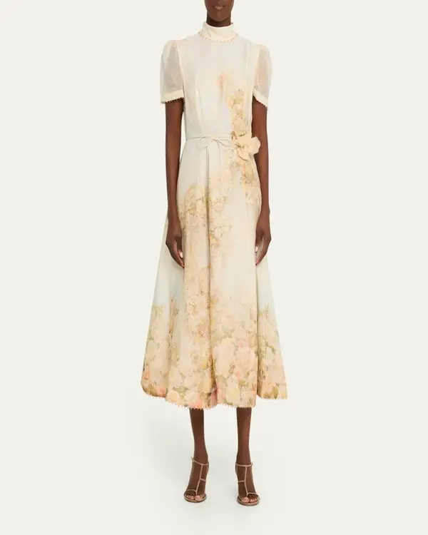 Zimmermann Memento Picnic Midi Dress - Rose Arbor