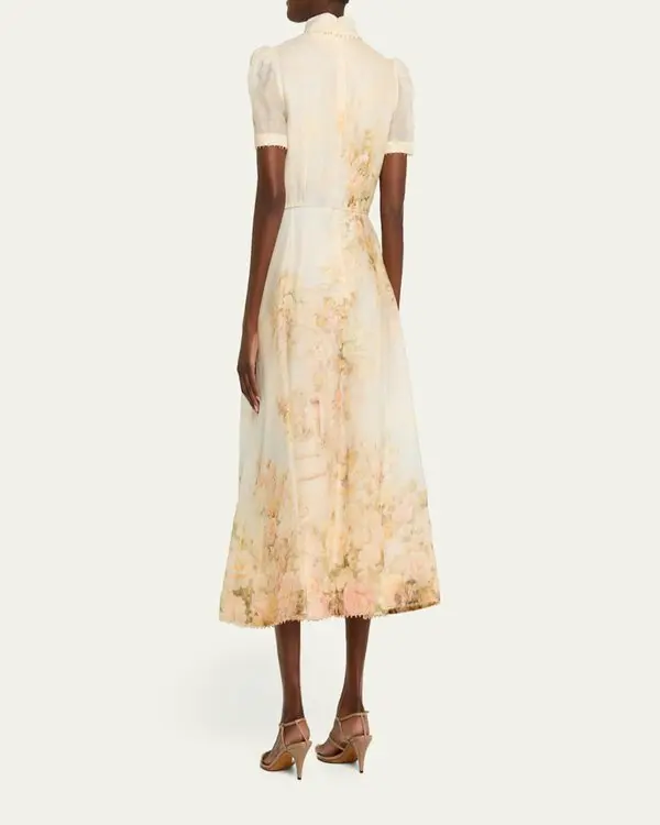Zimmermann Memento Picnic Midi Dress - Rose Arbor