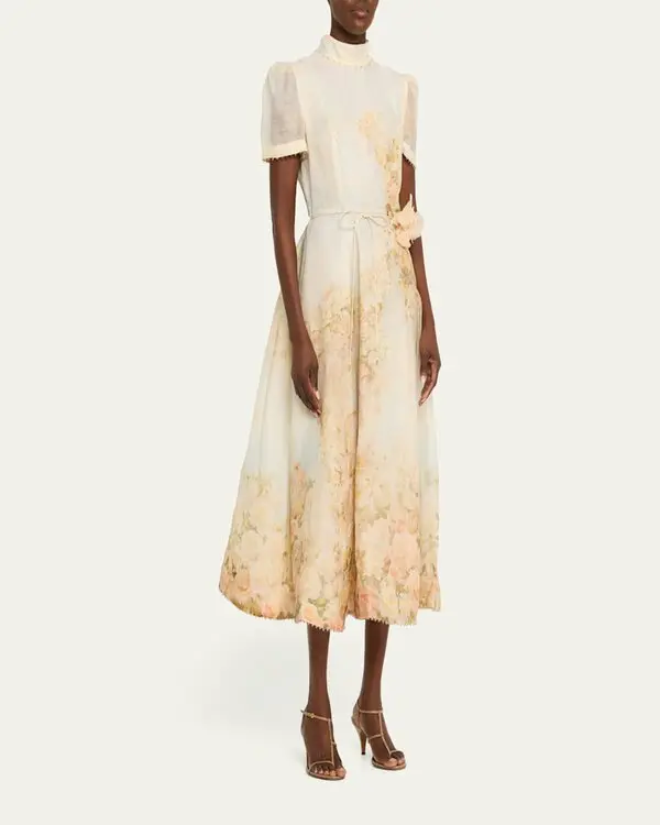 Zimmermann Memento Picnic Midi Dress - Rose Arbor