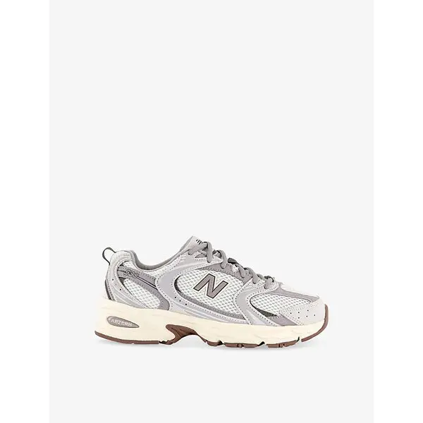 NEW BALANCE Leather And Mesh Trainers - Grey Matter Truffle Salt
