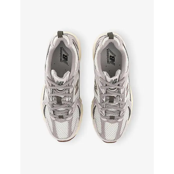 NEW BALANCE Leather And Mesh Trainers - Grey Matter Truffle Salt