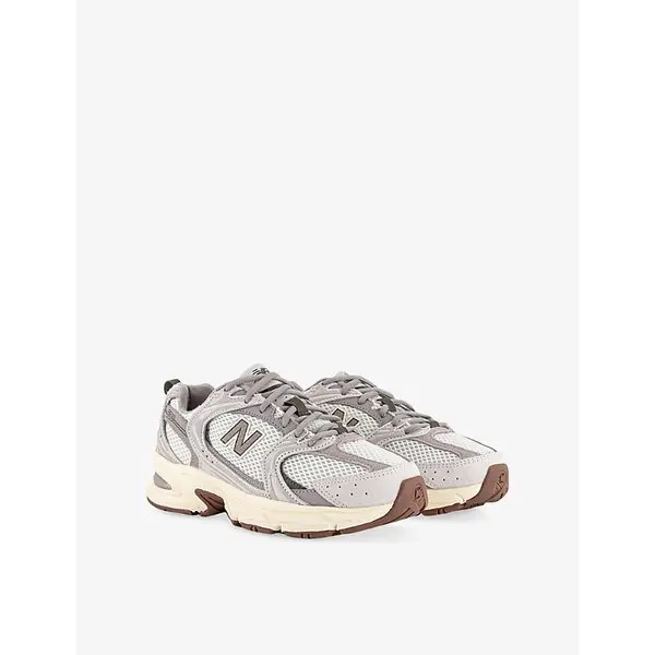 NEW BALANCE Leather And Mesh Trainers - Grey Matter Truffle Salt