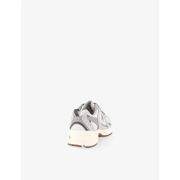 NEW BALANCE Leather And Mesh Trainers - Grey Matter Truffle Salt
