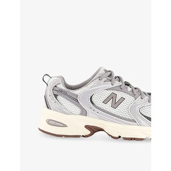 NEW BALANCE Leather And Mesh Trainers - Grey Matter Truffle Salt