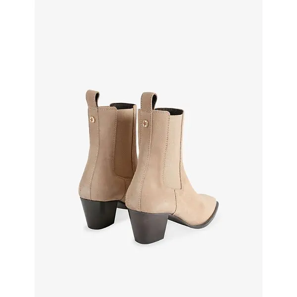 Carvela Riva Suede Heeled Ankle Boots - Taupe