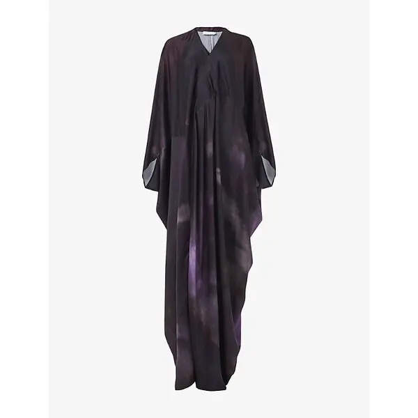 LEEM Graphic-printed Panelled Woven Kaftan