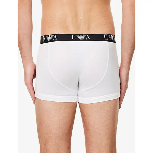 Emporio Armani Branded-waistband Pack Of Three Cotton-jersey Boxer Briefs - White/white/white