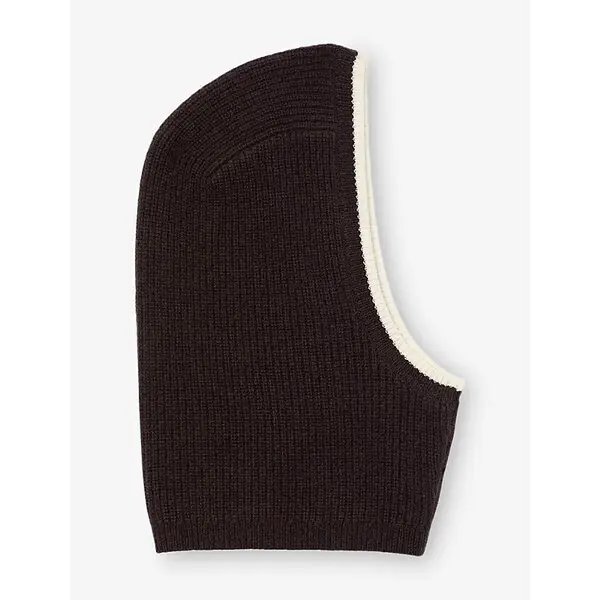 Sandro Ribbed Wool Balaclava - Brown