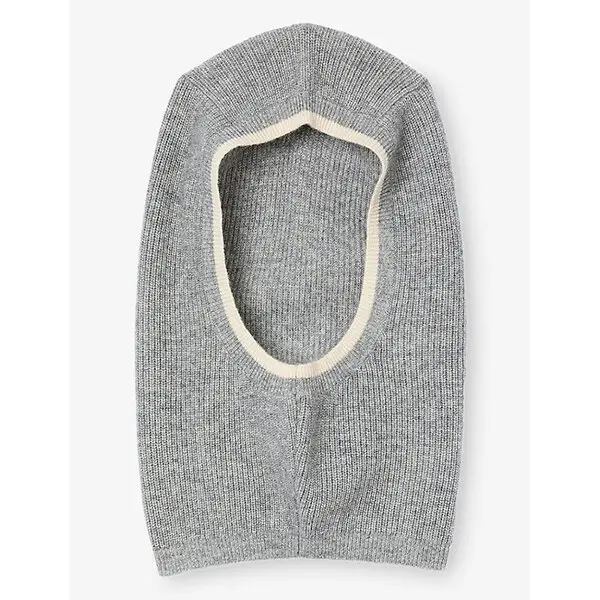 Sandro Ribbed Wool Balaclava - Grey