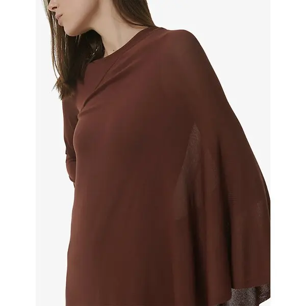 LEEM Asymmetric-sleeve Knitted Maxi Dress