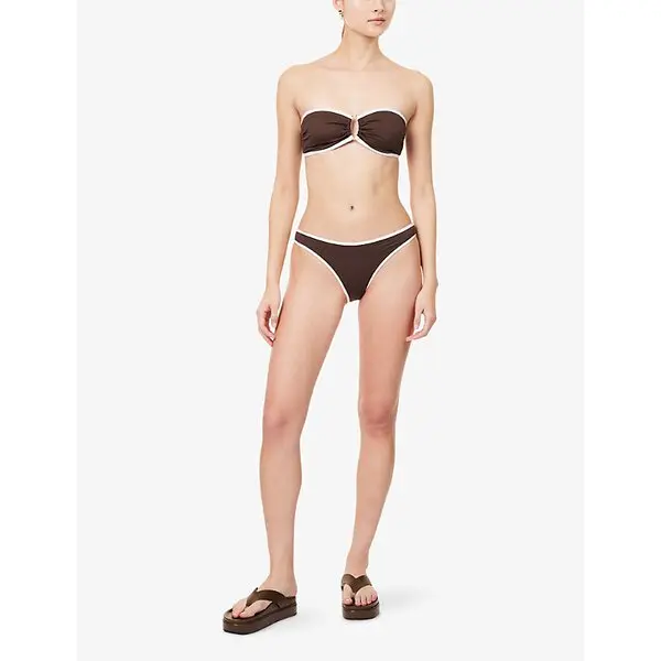 Seafolly Hipster Textured Bikini Bottom - Dark Chocolate