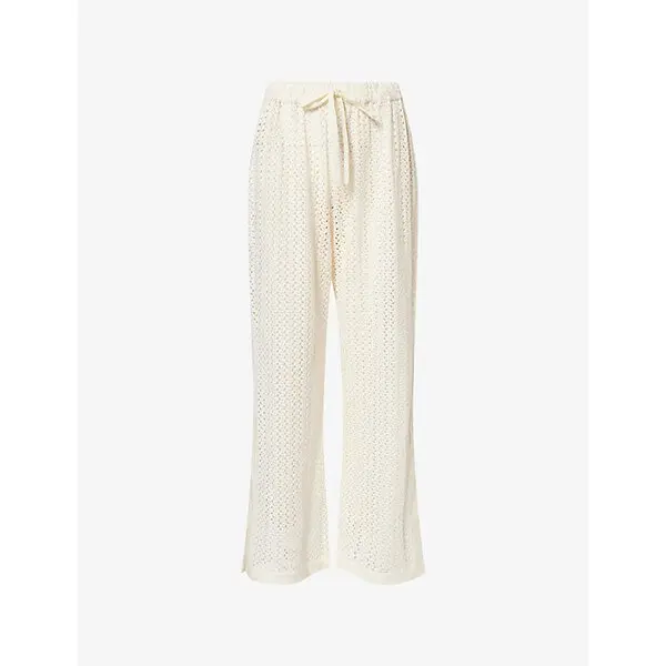 Seafolly Side-split Wide-leg Crochet Trousers
