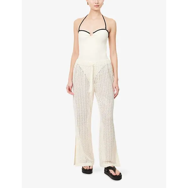 Seafolly Side-split Wide-leg Crochet Trousers