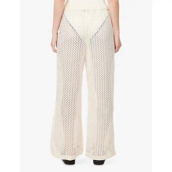 Seafolly Side-split Wide-leg Crochet Trousers