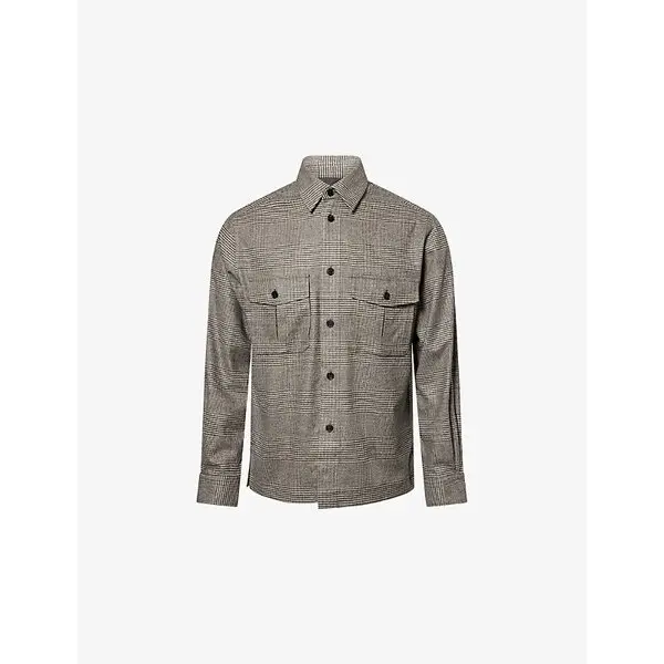 Dunhill Super 170s Glen-check Wool And Cashmere-blend Overshirt