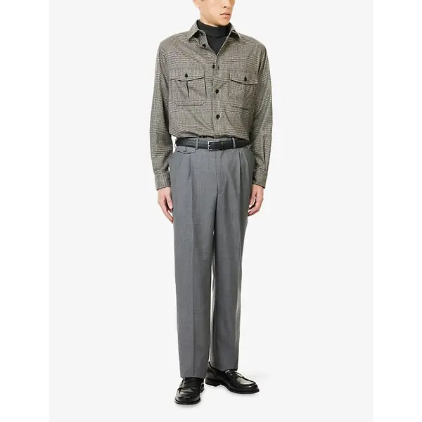 Dunhill Super 170s Glen-check Wool And Cashmere-blend Overshirt