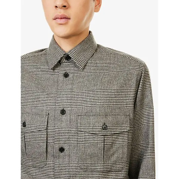 Dunhill Super 170s Glen-check Wool And Cashmere-blend Overshirt