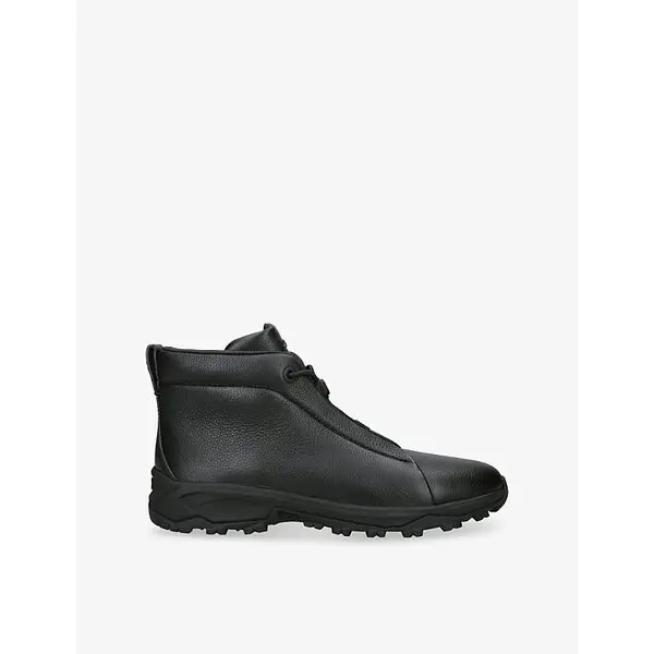 Zegna Triple Stitch Vetta Leather Trainers - Black