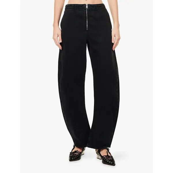 FRAME The Zip Barrel-leg Denim Jeans - Sutro