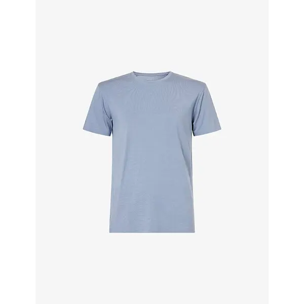 Derek Rose Basel Micro Crewneck Stretch-modal T-shirt - Blue