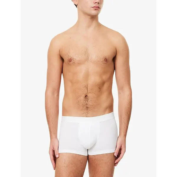 Sunspel Branded-waistband 3-pack Stretch-cotton Trunks - White