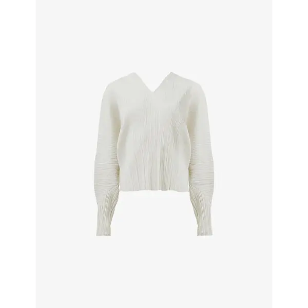 LEEM Long-sleeve Plissé Top