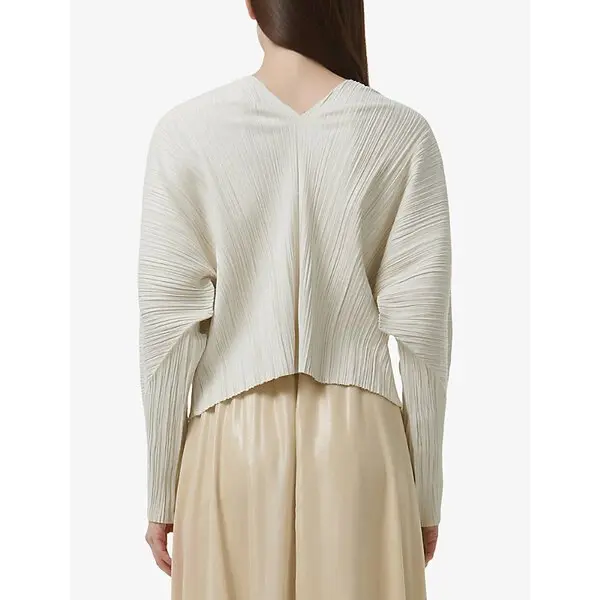 LEEM Long-sleeve Plissé Top