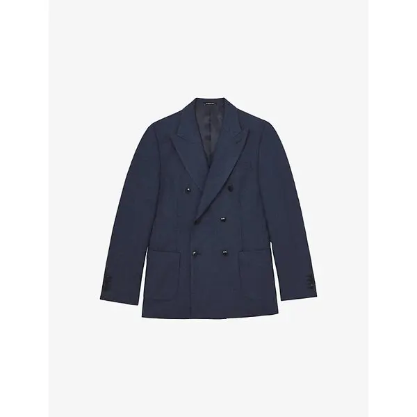 REISS Oasis Double-breasted Wool-blend Blazer