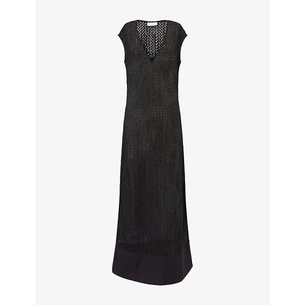 Seafolly Crochet Sleeveless Knitted Maxi Dress - Black