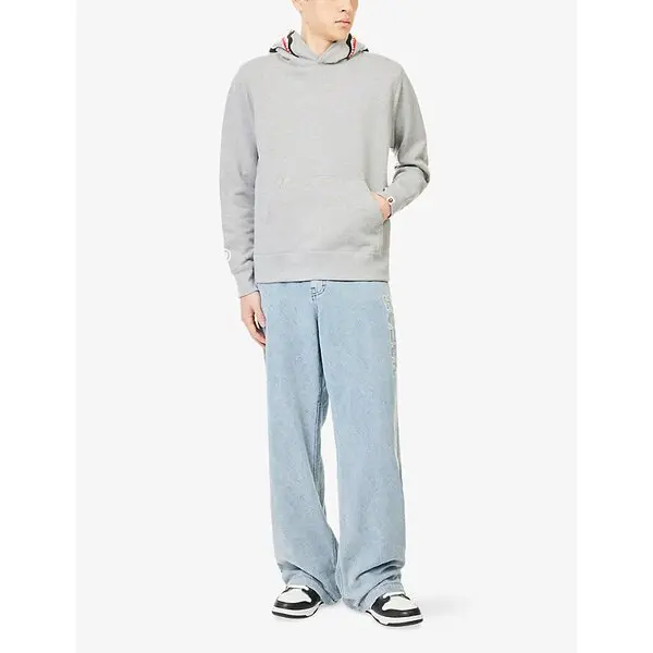 A BATHING APE Shark Relaxed-fit Cotton-jersey Hoody - Grey