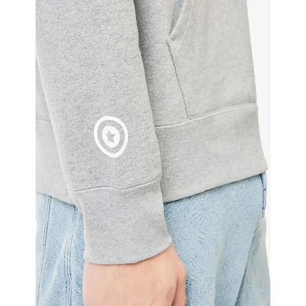 A BATHING APE Shark Relaxed-fit Cotton-jersey Hoody - Grey