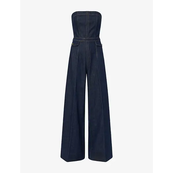 Paige Francesca Wide-leg Denim Jumpsuit - Saville