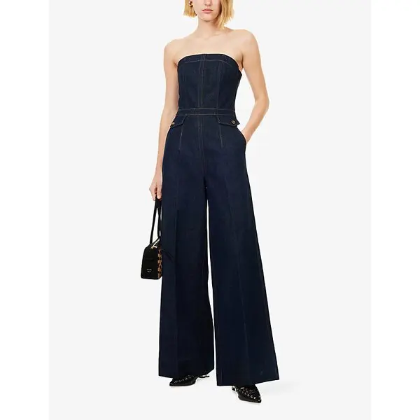 Paige Francesca Wide-leg Denim Jumpsuit