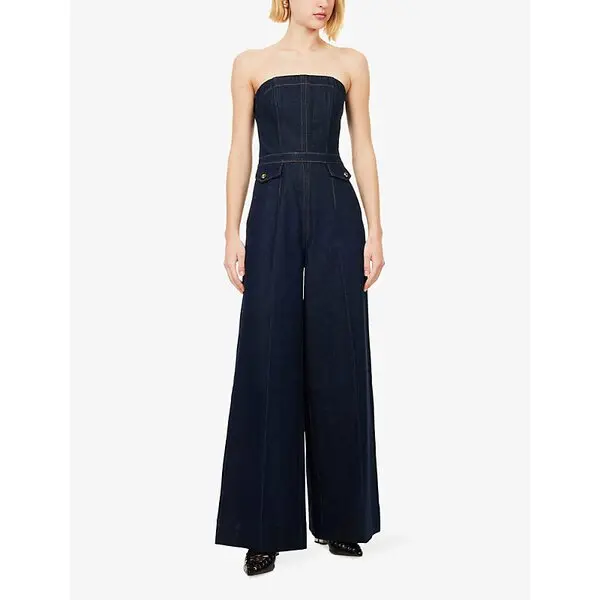 Paige Francesca Wide-leg Denim Jumpsuit