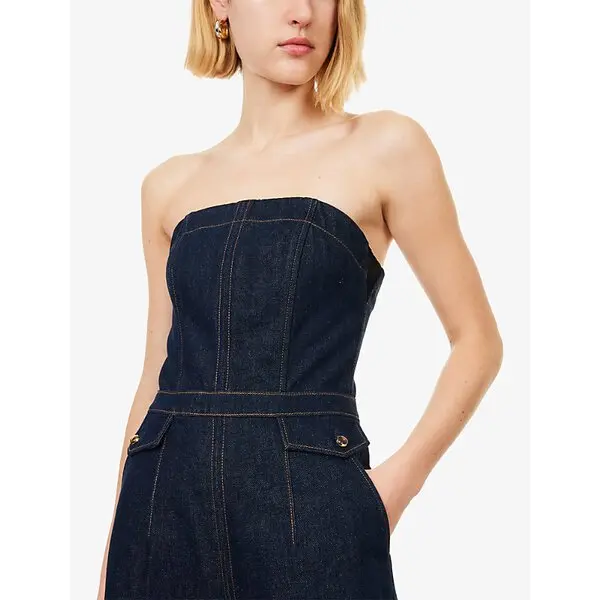 Paige Francesca Wide-leg Denim Jumpsuit