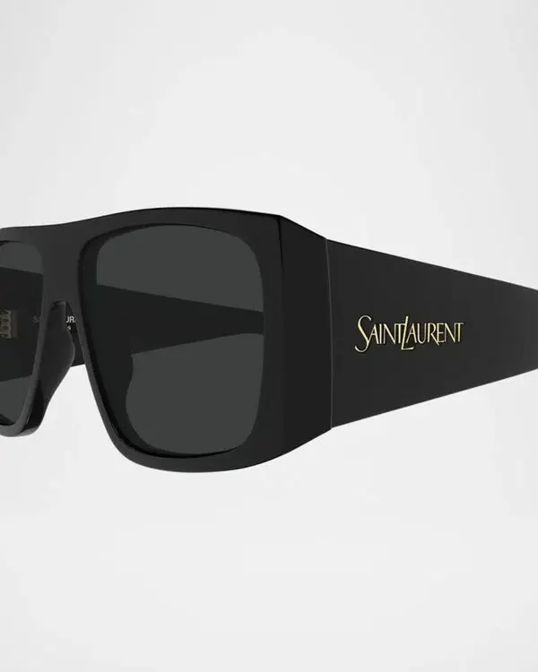 Saint Laurent 57mm Acetate Semi-shield Sunglasses